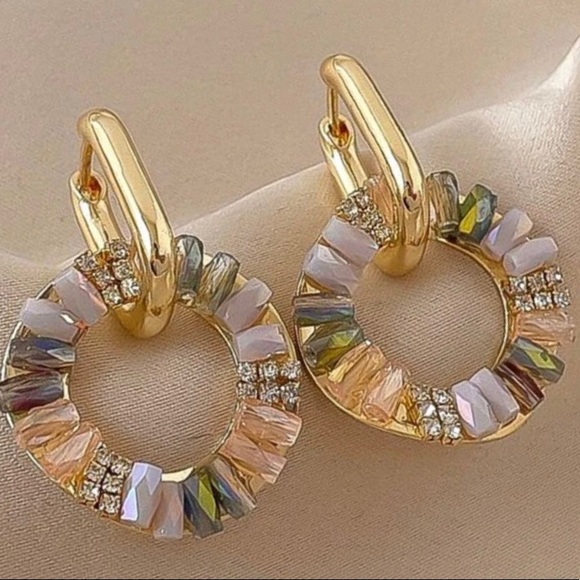 Jewelry | Interlocking Discus Pastel Rectangle Swarovski Crystal ...